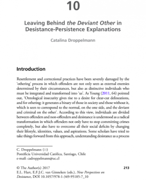 Leaving behind the deviant other in desistance-persistence explanations ...